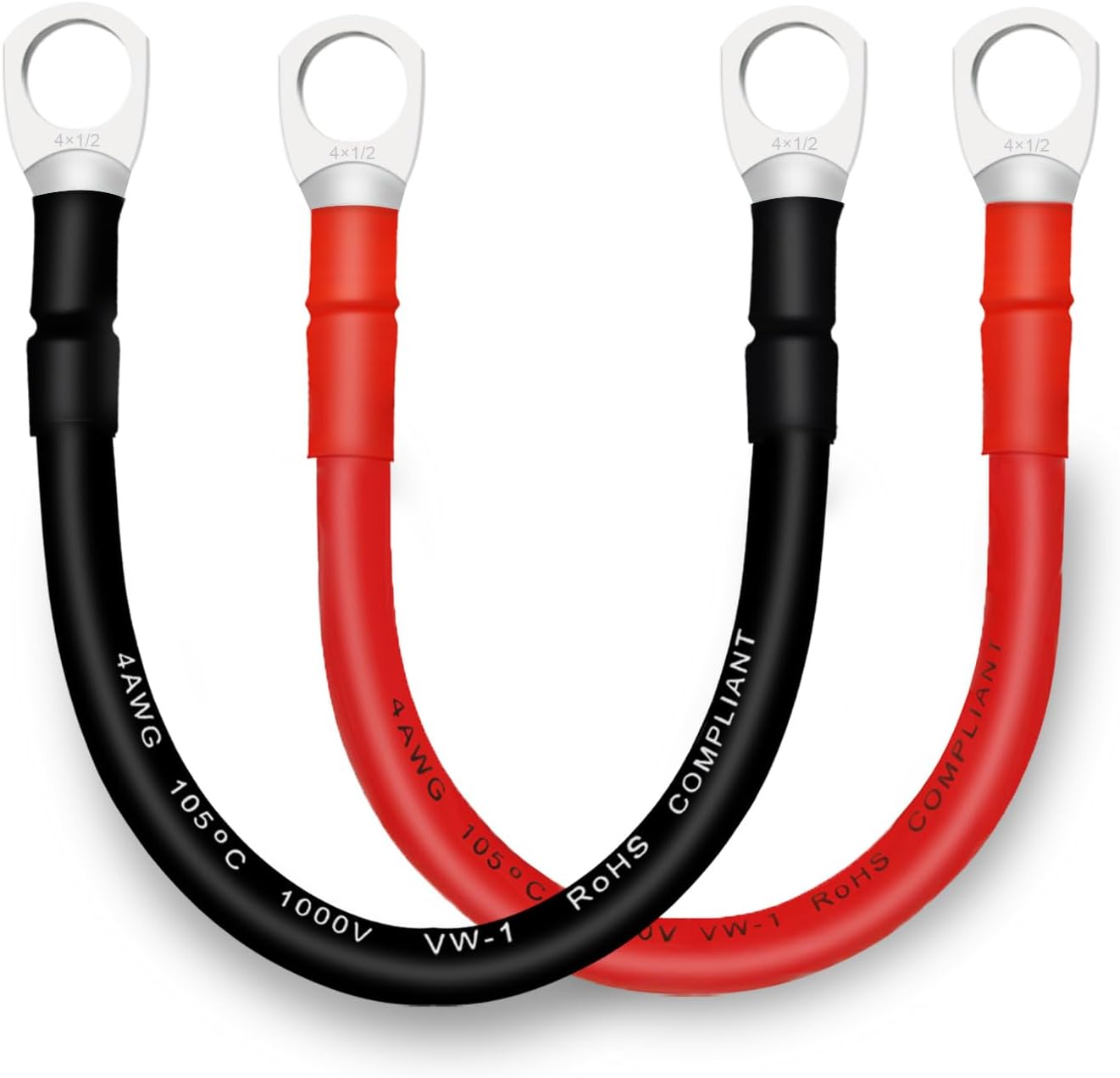 Amazon.com: QIATOL Battery Cable, 4 AWG Battery Cables with Terminals ...