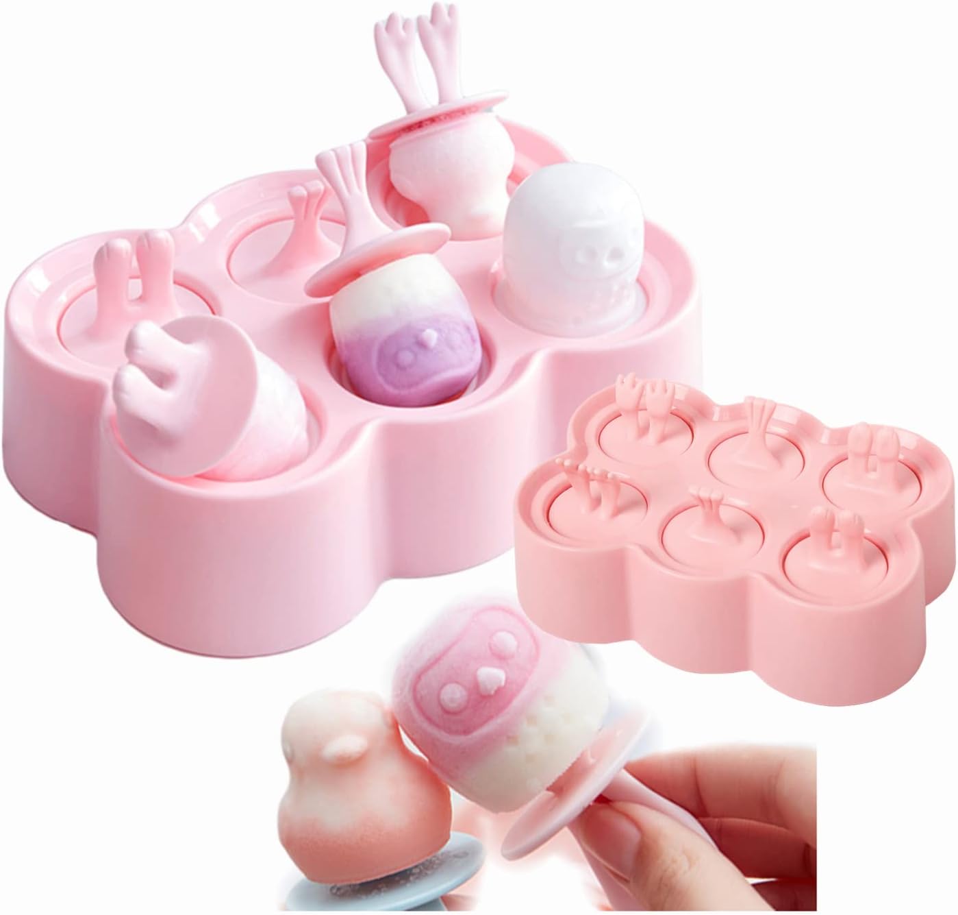 Amazon.com: Mini Popsicles Molds for Kids Baby Cute Animal Shapes 6 ...