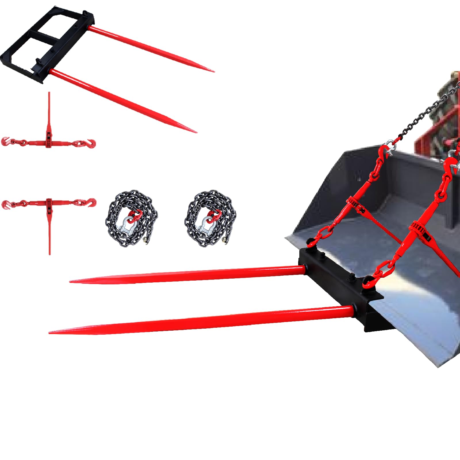 Amazon.com: Dual Prong 49" Hay Bale Spear Attachment, Universal HD ...