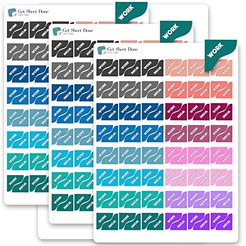 Amazon.com: Work Corner Planner Stickers / 96 Vinyl Stickers (1/2 ...