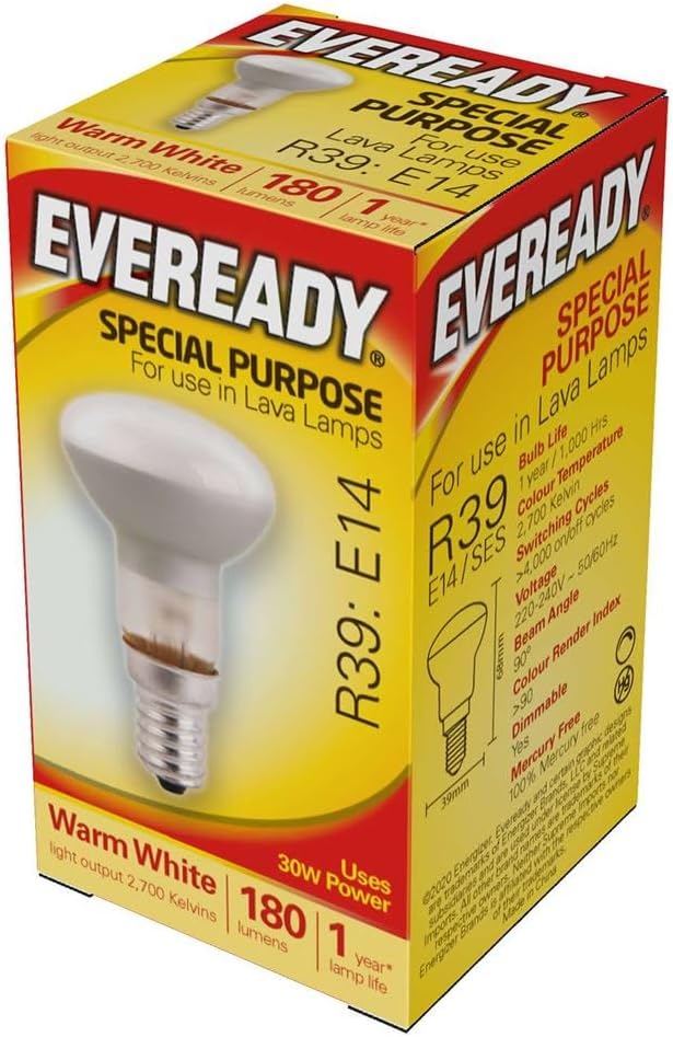 Eveready R39 SES Reflector Bulb 30 W, Silver, Glass, E14 : Amazon.co.uk ...