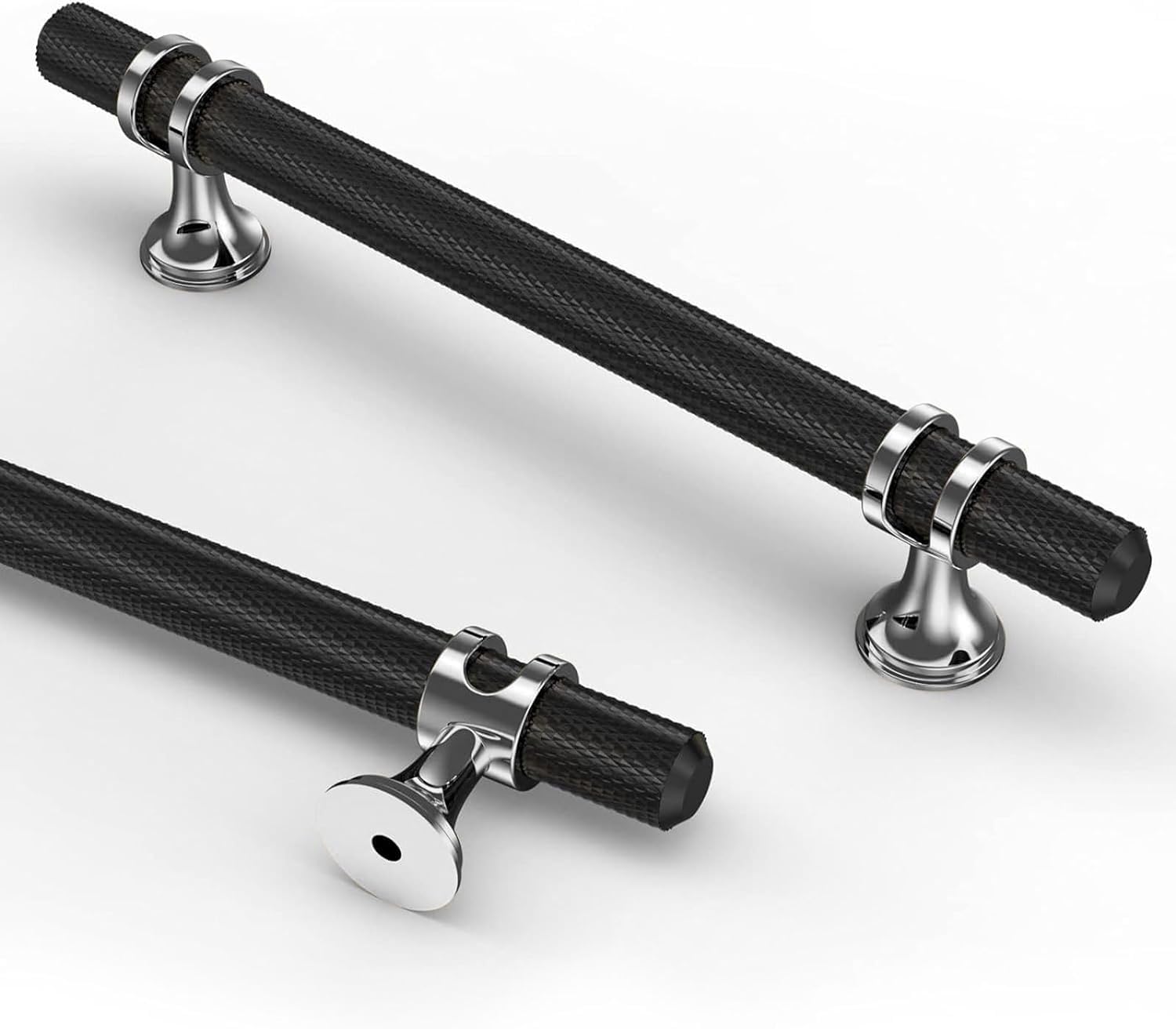 Coinkoly 10 Pack Matte Black and Polished Chrome Cabinet Pulls 160MM ...