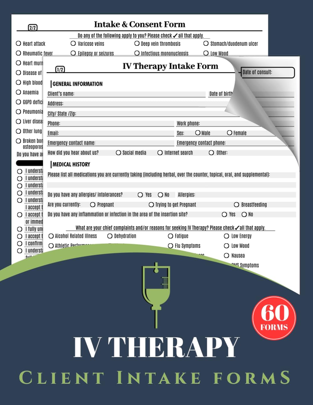 Buy IV Therapy Client Intake Forms: Intravenous Therapy Consultation ...