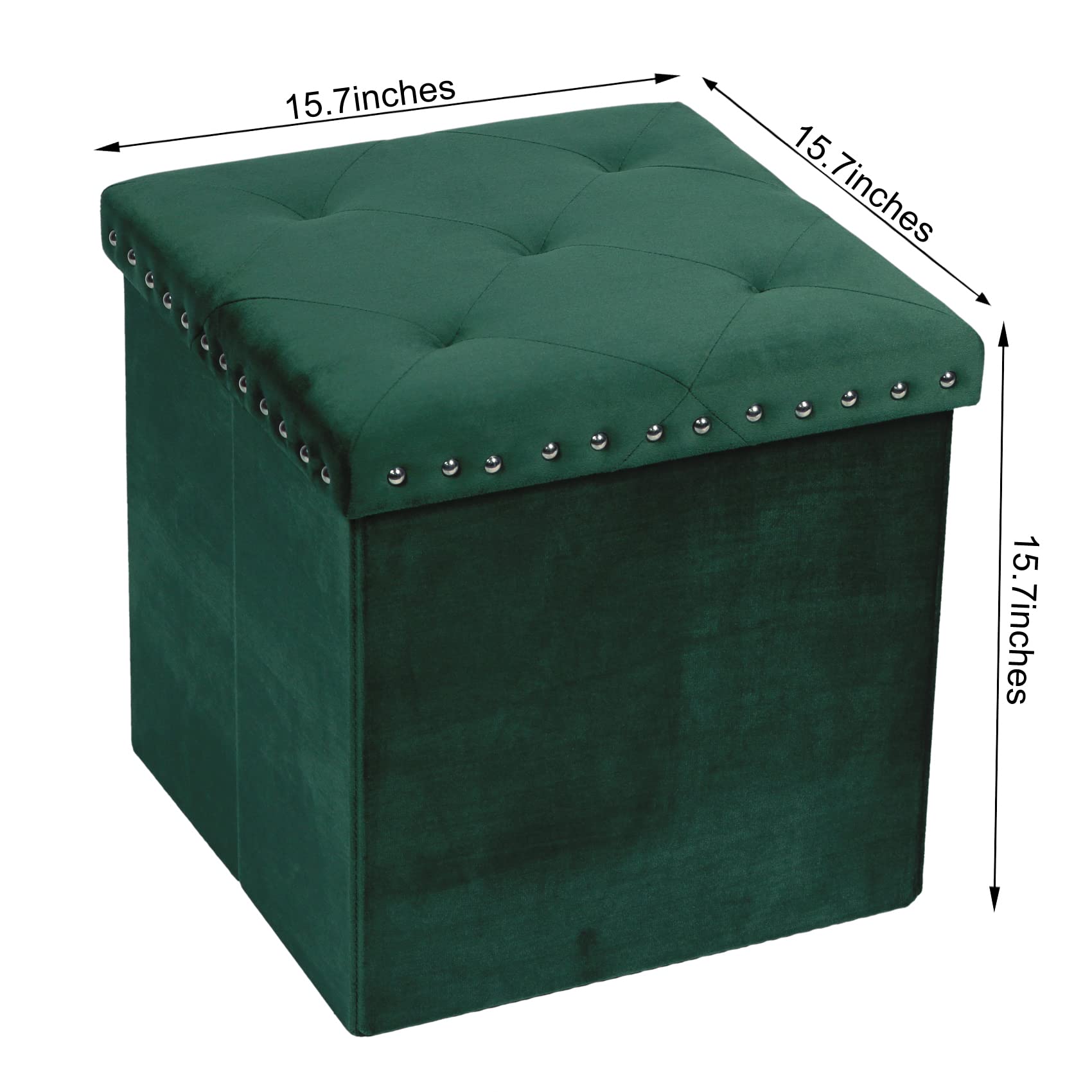 B FSOBEIIALEO Storage Ottoman Cube, Folding Tufted Ottomans with ...