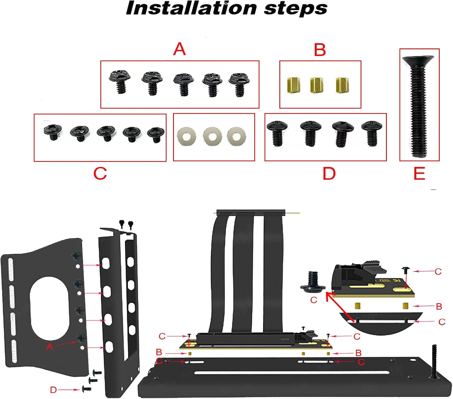 Soporte de tarjeta gráfica con soporte vertical de montaje de GPU y soporte de 3 ranuras para ...
