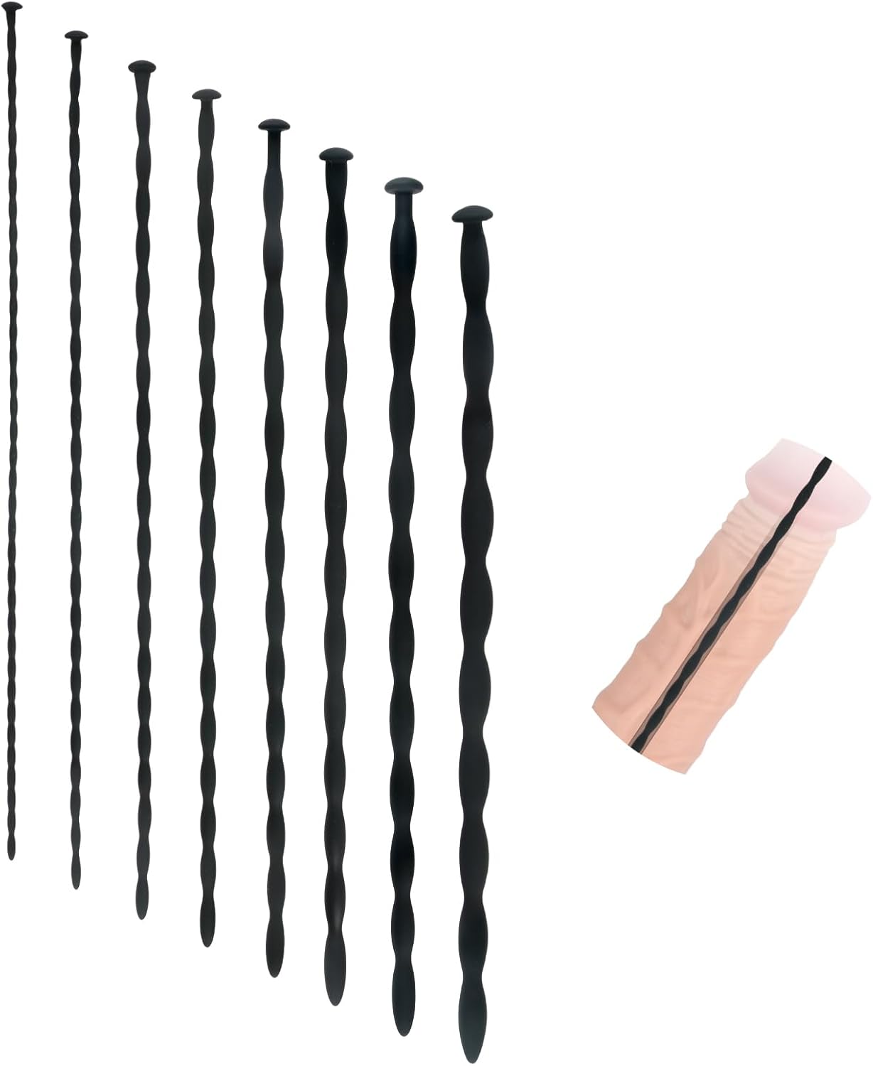 Amazon.com: 8 Sizes Urethral Sounds Silicone Penis Sounding Rods ...