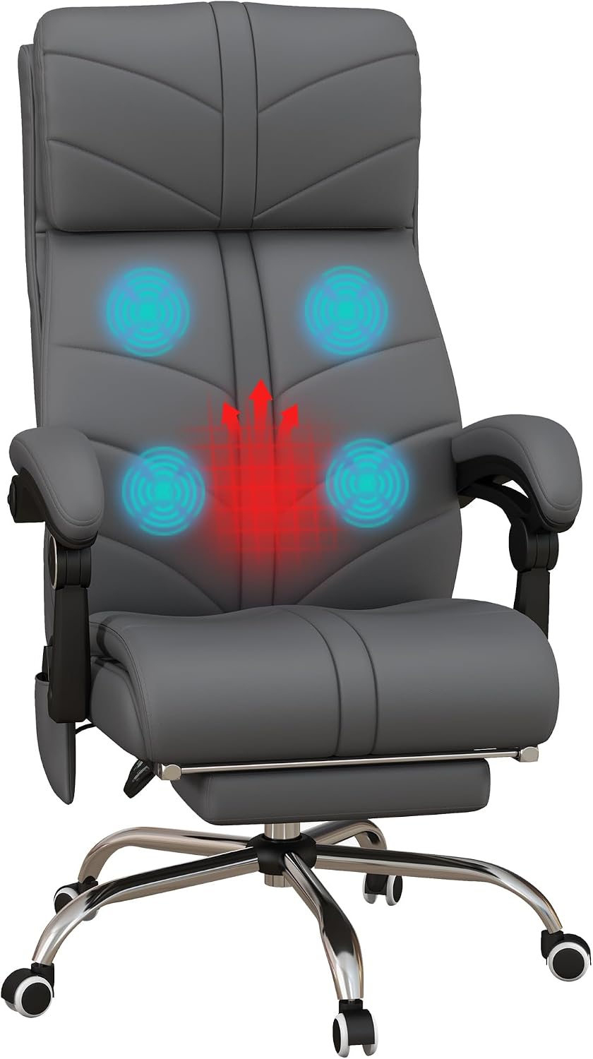 Amazon.com: Vinsetto Executive Massage Office Chair with 4 Vibration ...