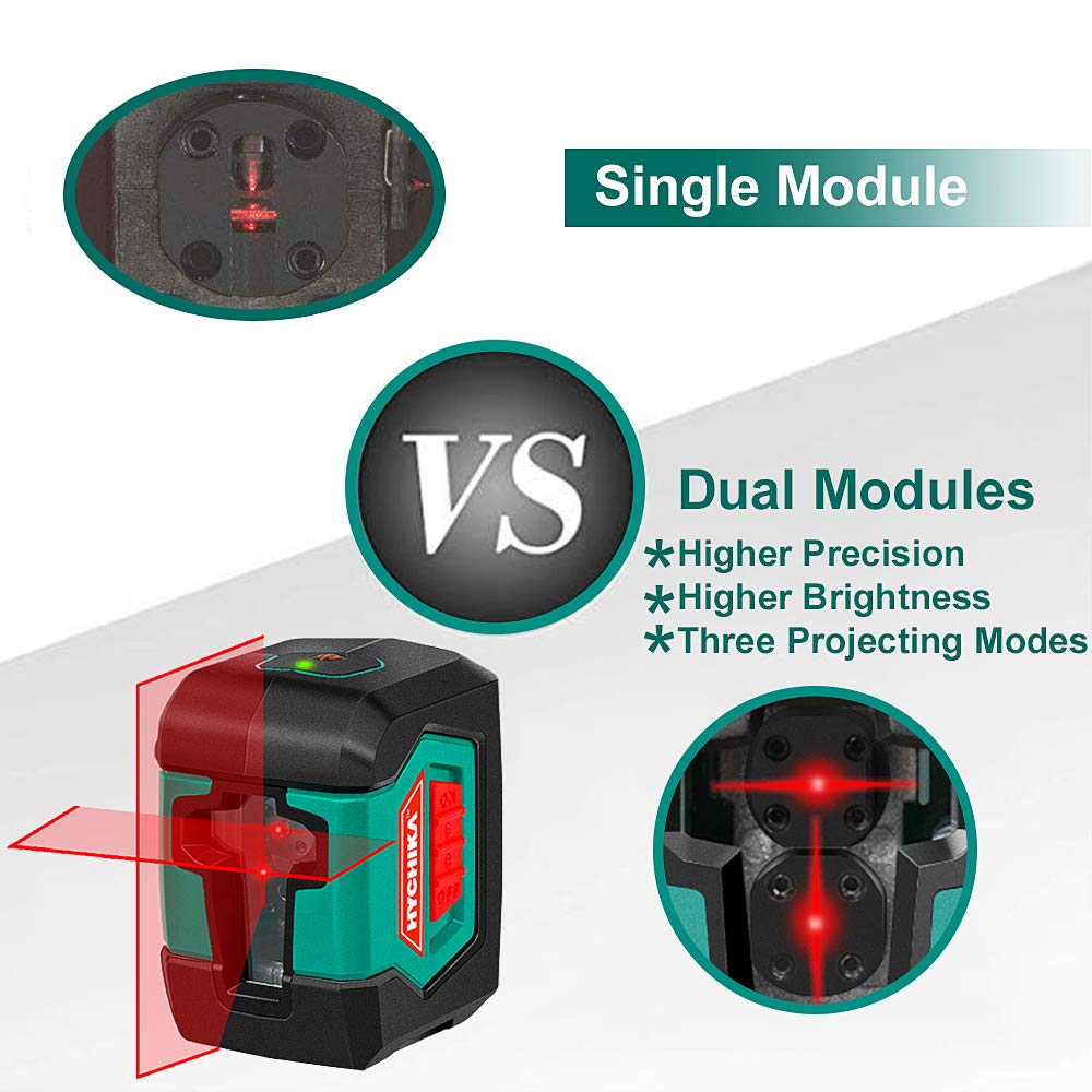 Buy Laser Level, HYCHIKA 50 Feet Cross Line Laser with Dual Modules ...