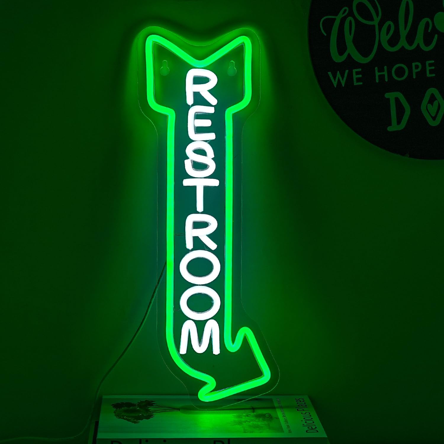 Amazon.com : Alkkign Restroom Neon Sign for Wall Decor Toilet Neon ...