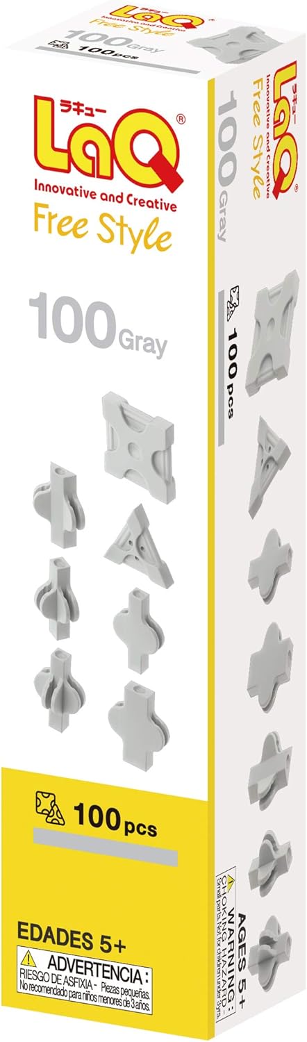 Amazon.com: LaQ Free Style 100 Gray | 100 Pieces | Age 5+ | Creative ...
