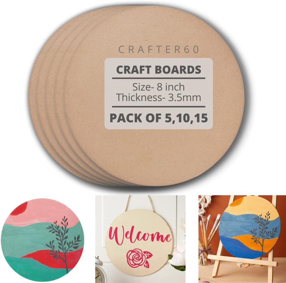 Ivana's Round Circle MDF Pine Wood MDF Boards for Art and Craft - 2.5mm ...