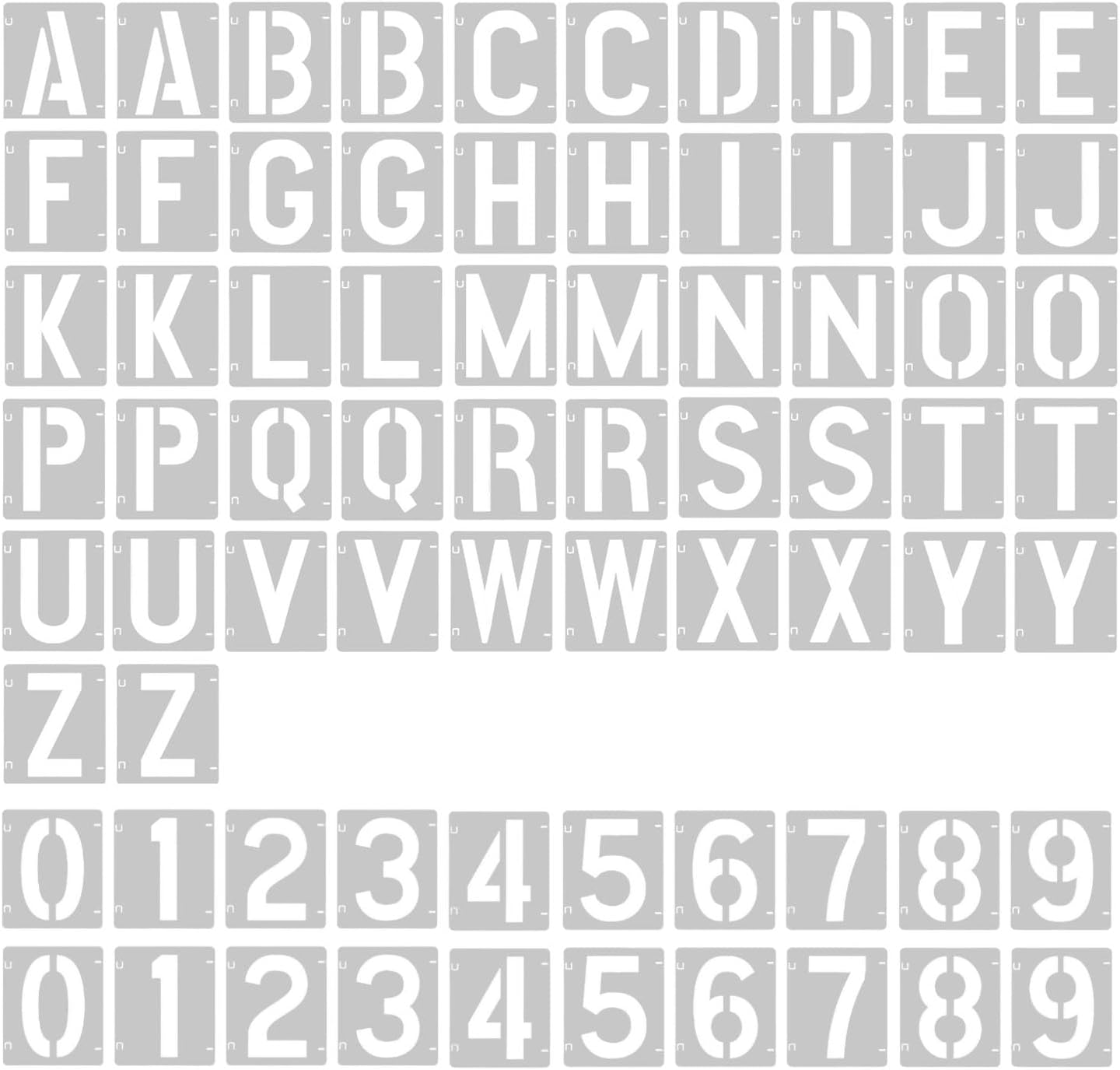 2 Pack - 2 Inch Letter Stencils Set, 72 Reusable Stencils for Painting ...
