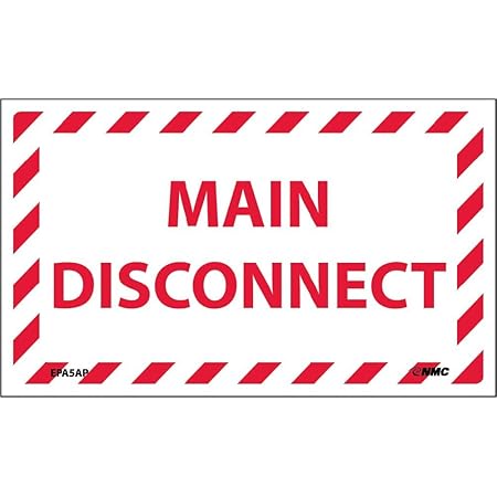 Amazon.com: ComplianceSigns.com Main Service Disconnect Located Under ...