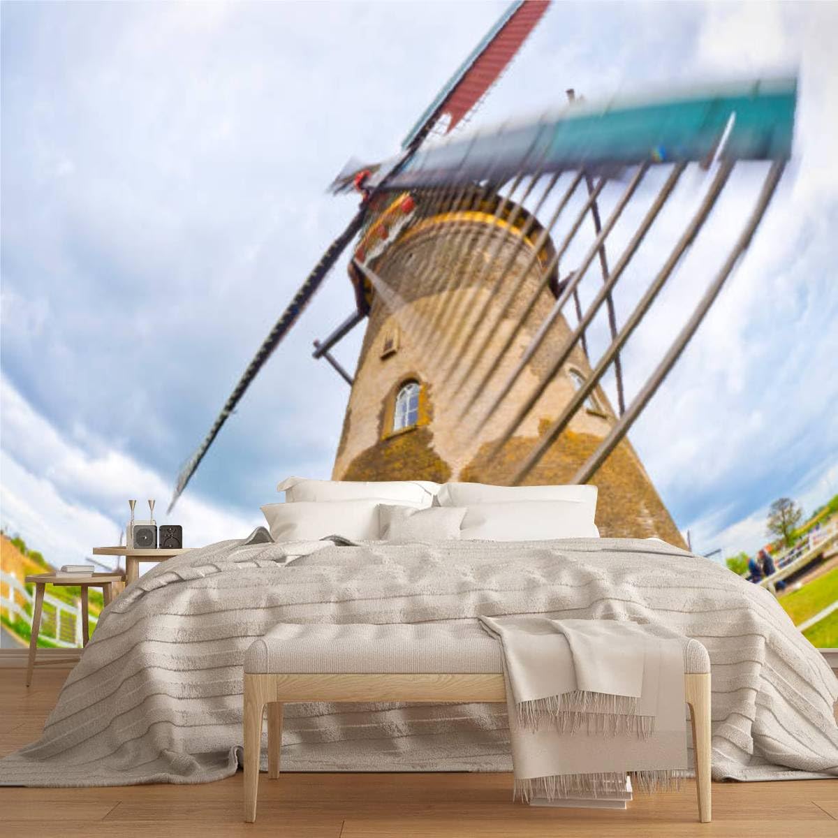 Modern Windmill In Water
