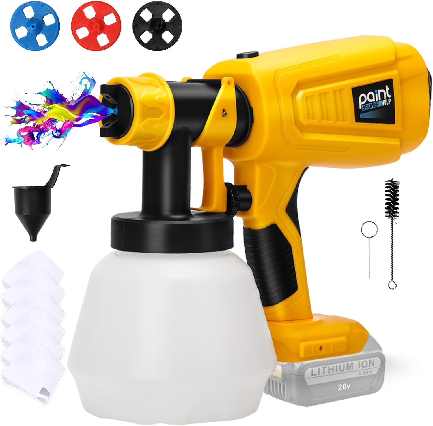 Cordless Paint Sprayer for Dewalt 20V MAX Battery, HVLP Spray Paint Gun ...