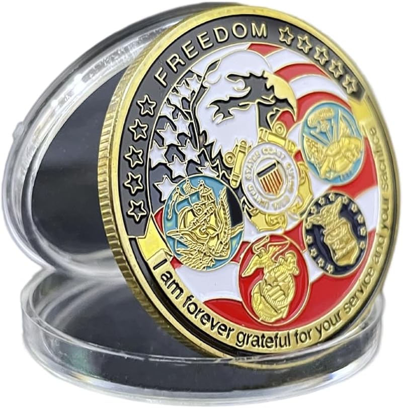 Amazon.com: US Proud Military Family Challenge Coin US Eagle Totem ...