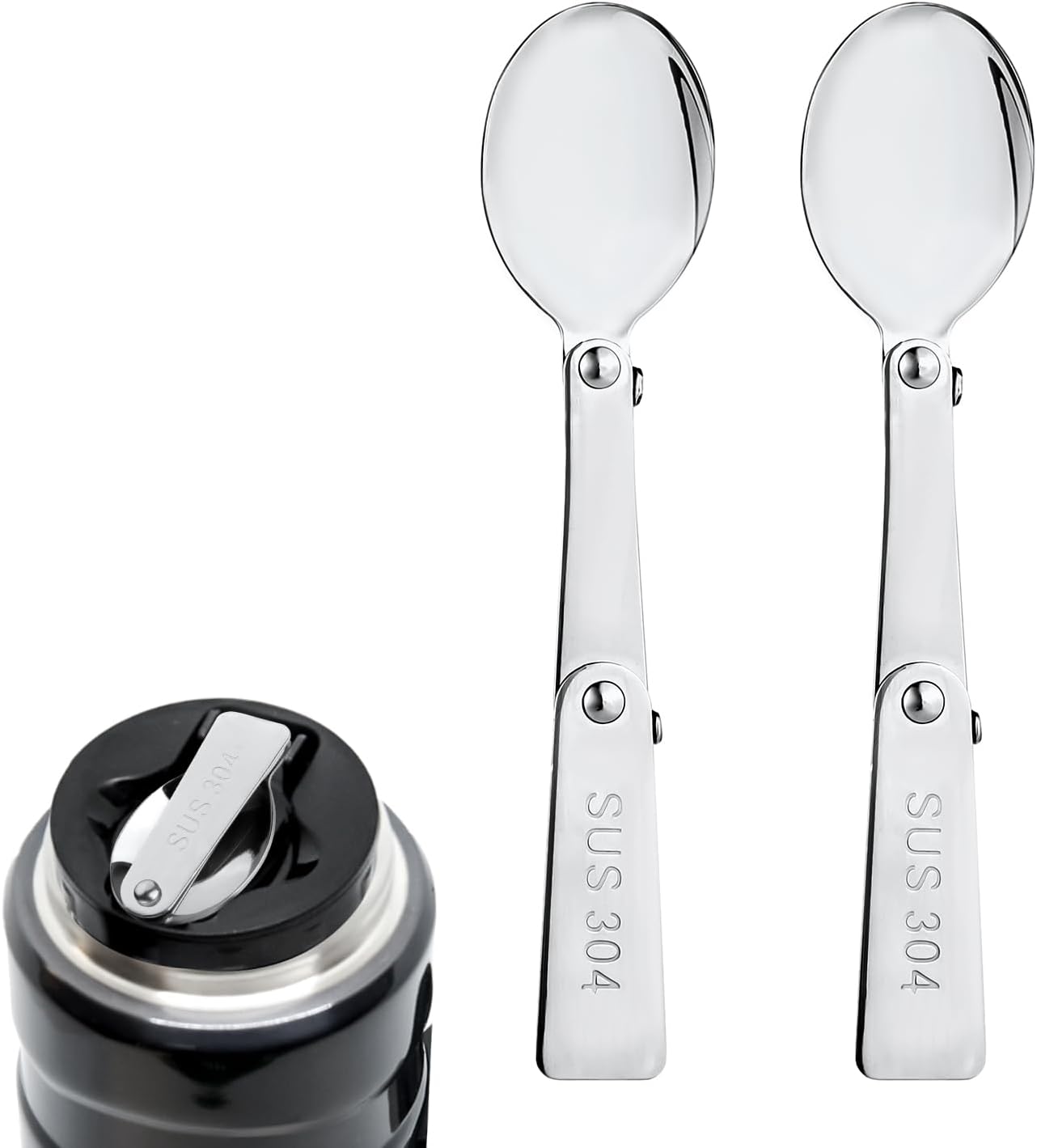 Amazon.com: 2pcs Folding Spoons for THERMOS FUNTAINER Food Jar 16 Oz, Spoon Replacement ...