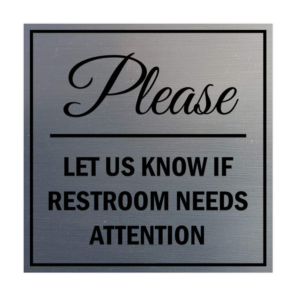 Amazon.com : Signs ByLITA Square Please Let Us Know If Restroom Needs ...