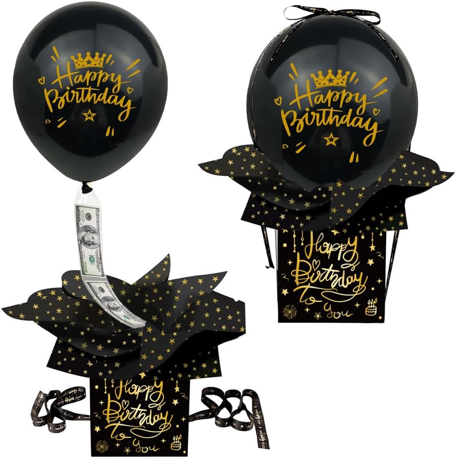 Happy Birthday Money Box, Funny Pull Money Balloon Box for Cash ...