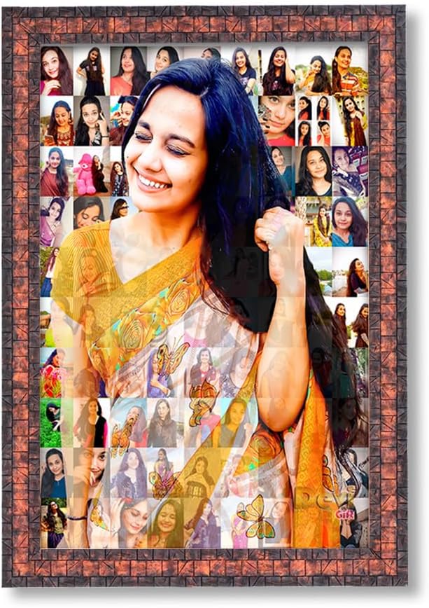 Stuthi Arts Wood MDF Photo Frame With Glass (Black,9 Photos) Wall Mount ...