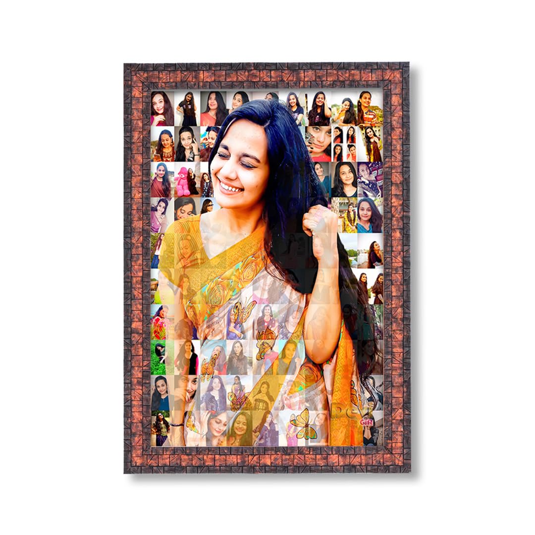 MUSHA 12x8 Inch Mosaic Photo Wooden Frame - Customizable, 56 Background ...