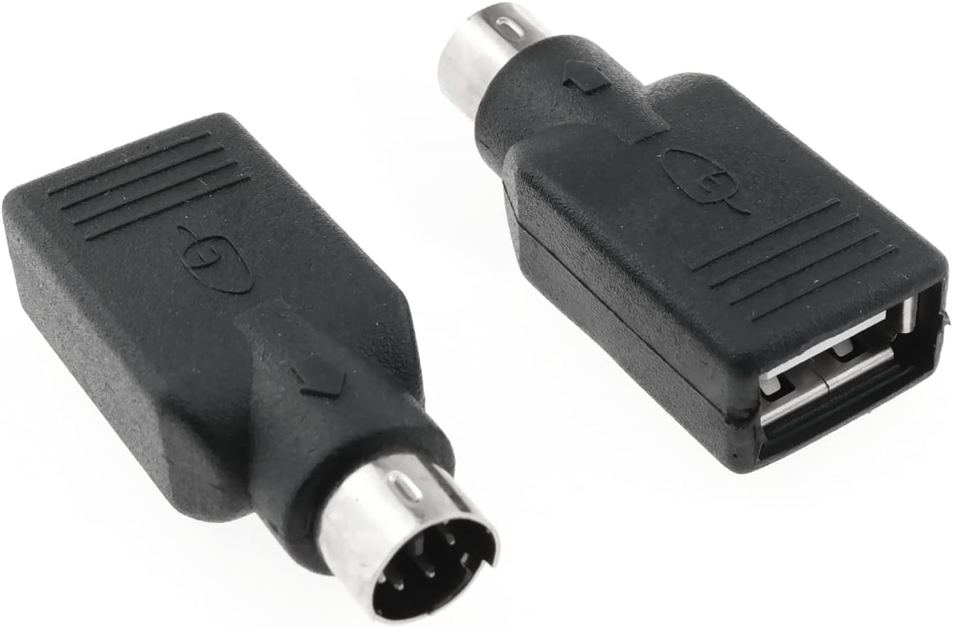 Amazon.com: DGZZI USB to PS2 Adapter 2PCS Black USB Female to PS/2 Male ...