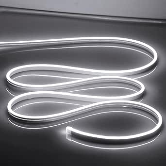 Amazon.com: OWOFYDR White Led Strip Lights, 16.4ft/5m 6500K Neon Light ...
