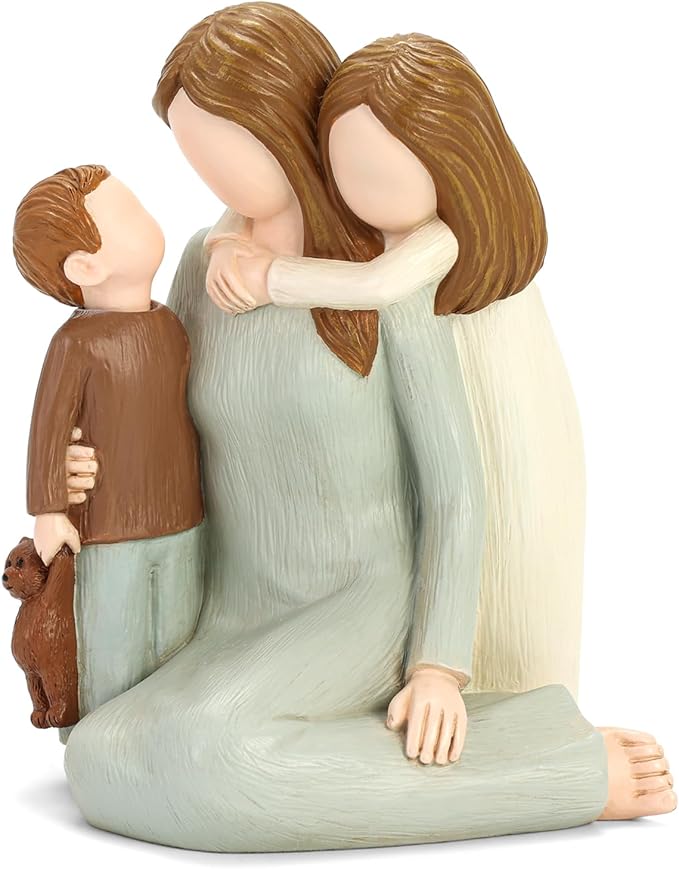 Amazon.com: Carracci Mom and Kids Figurines, Sculpted Hand-Painted ...