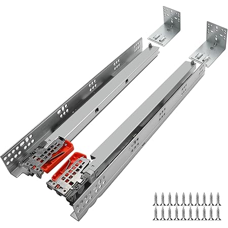 LONTAN 6 Pair UnderMount Drawer Slides 18 inch, Full Extension Soft ...