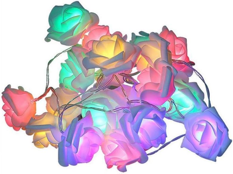 Amazon.com: JKLcom String Lights 20 LED Battery Operated Rose Flower ...