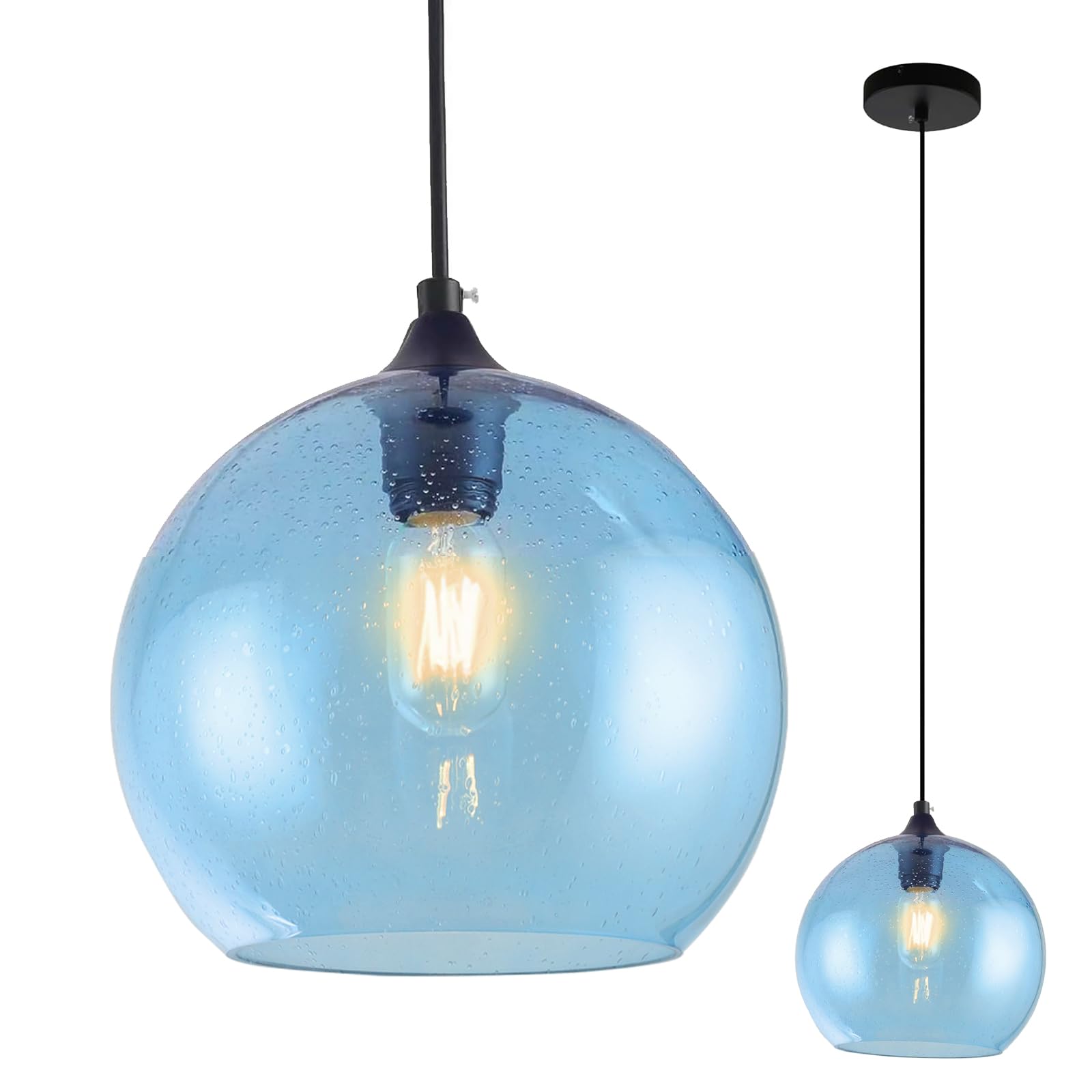 Blue Pendent Light Fixtures Ceiling Ceiling Light | Hand Finished