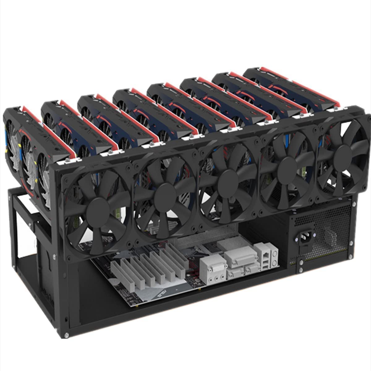 6 8 Gpu Mining Rig Frame Steel Open Air Mining Rig Case Miner Mining Frame Mining Accessories