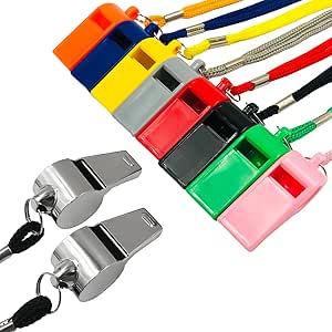 Amazon.com : maxin 10 Packs of Whistles with Lanyards in Bulk, 8 ...