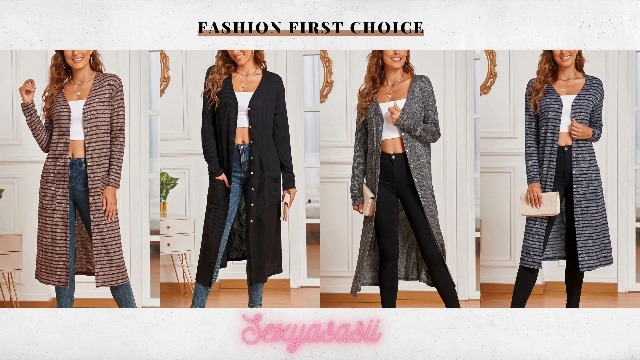 Watch Open Front Long Sleeve Knitted Long Maxi Cardigan Pockets on ...