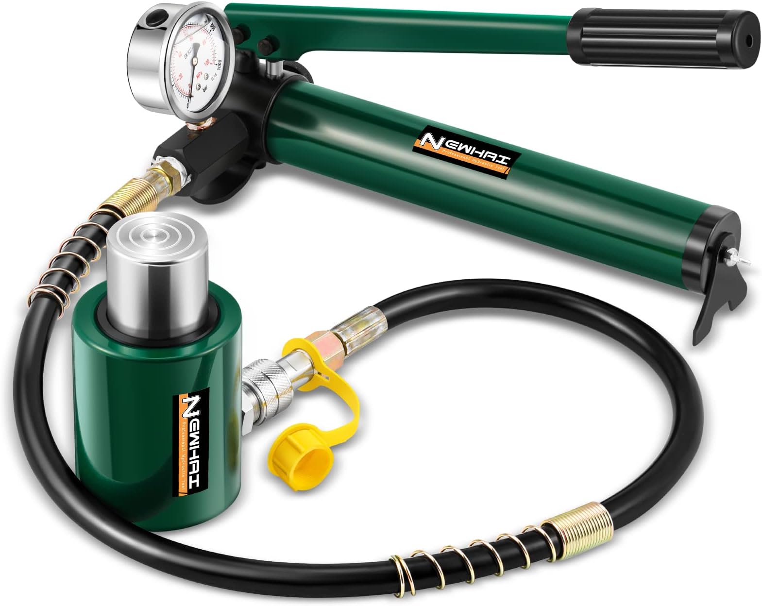 Newhai 20 ton 2” Hydraulic Ram Jack+ cp-180 Hand Pump with Pressure ...