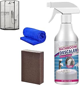 Bathroom Descaler Cleaner For Glass Shower Doors, Stubborn Stains ...