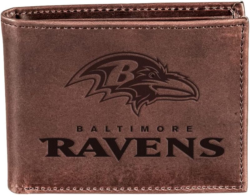 Amazon.com: Team Sports America NFL Baltimore Ravens Brown Wallet | Bi ...