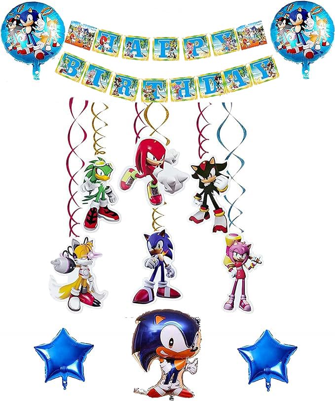 Party Supplies Sonic Birthday Decorations Sonic Hedgehog Balloons Sonic ...