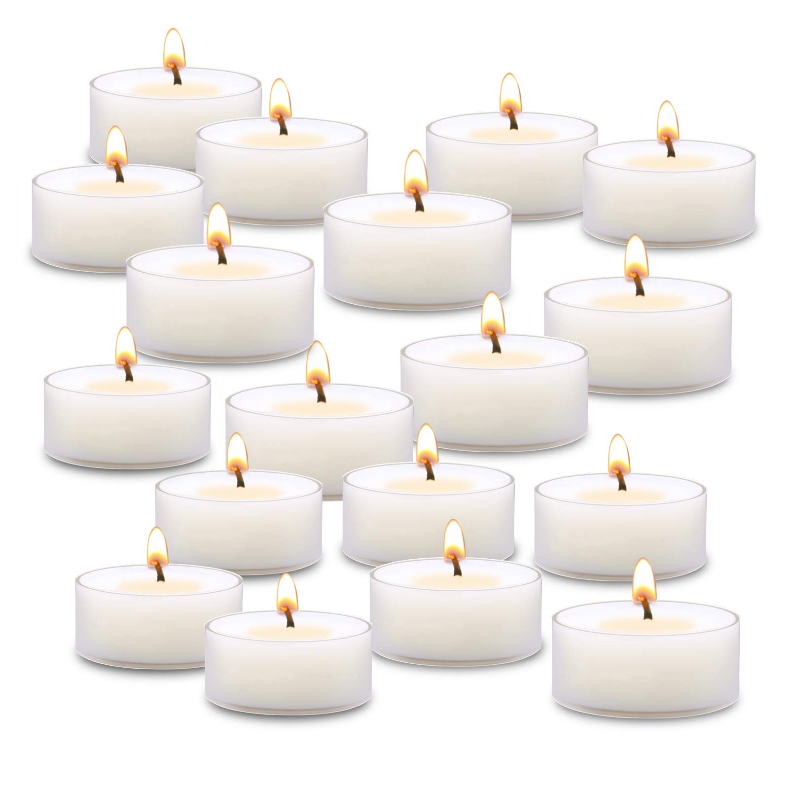 Amazon.com: Set of 50 Unscented Tealight Candles, Bulk Natural Soy Wax ...