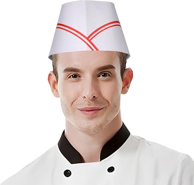 Amazon.com: LAXWOO 12 Pieces Chef Hat, Disposable Paper Hats, Server ...