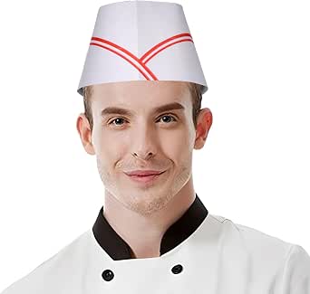 Amazon.com: LAXWOO 12 Pieces Chef Hat, Disposable Paper Hats, Server ...