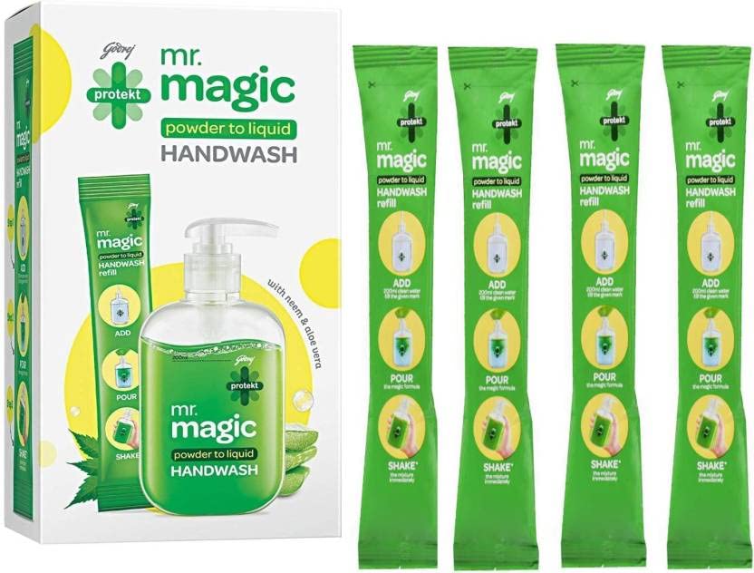 Godrej Magic powder to Liquid handwash 9X4ml Hand Wash Pouch (5 x 7.2 ...