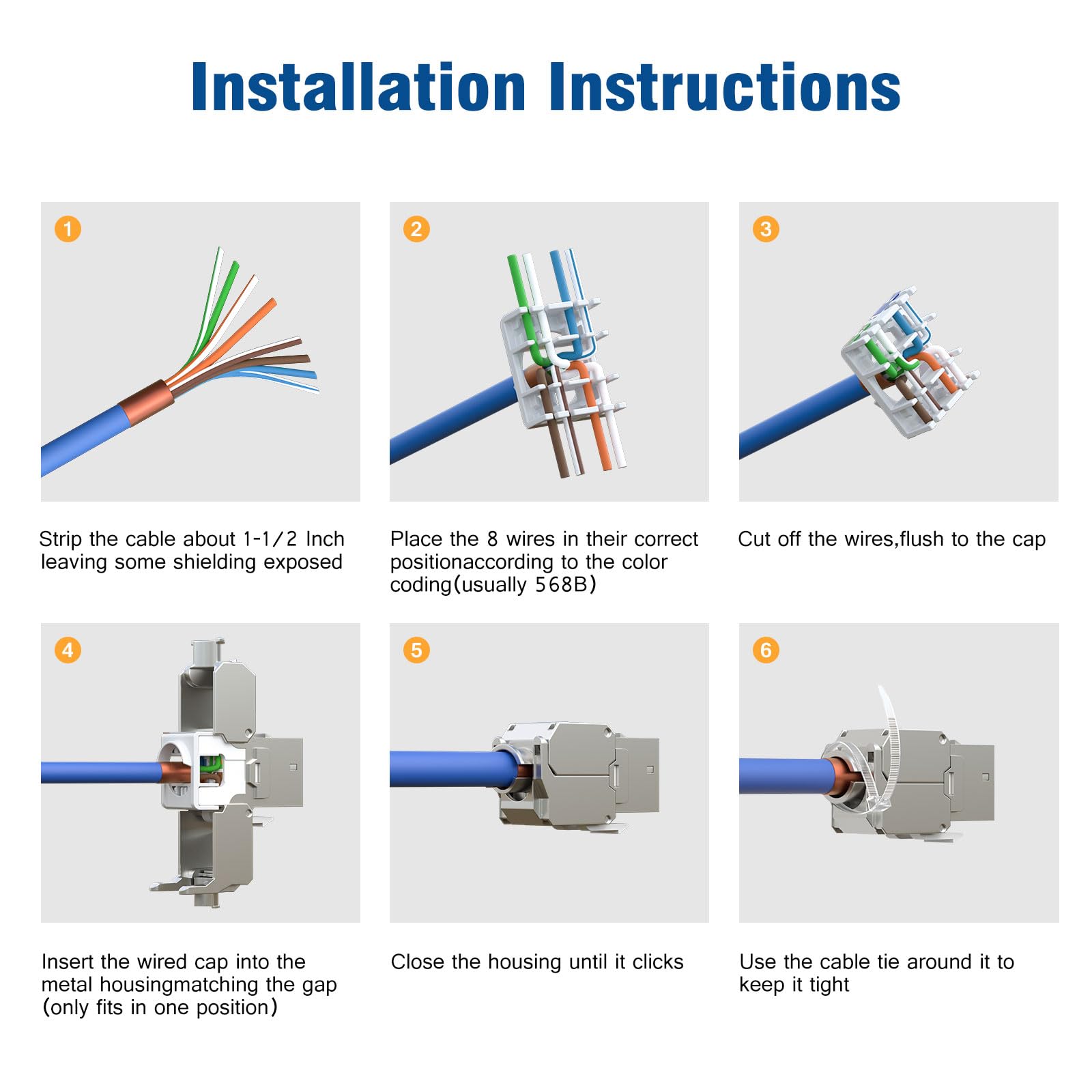 Snapklik.com : Iwillink 10Gbps Shielded Cat6A Keystone Jack