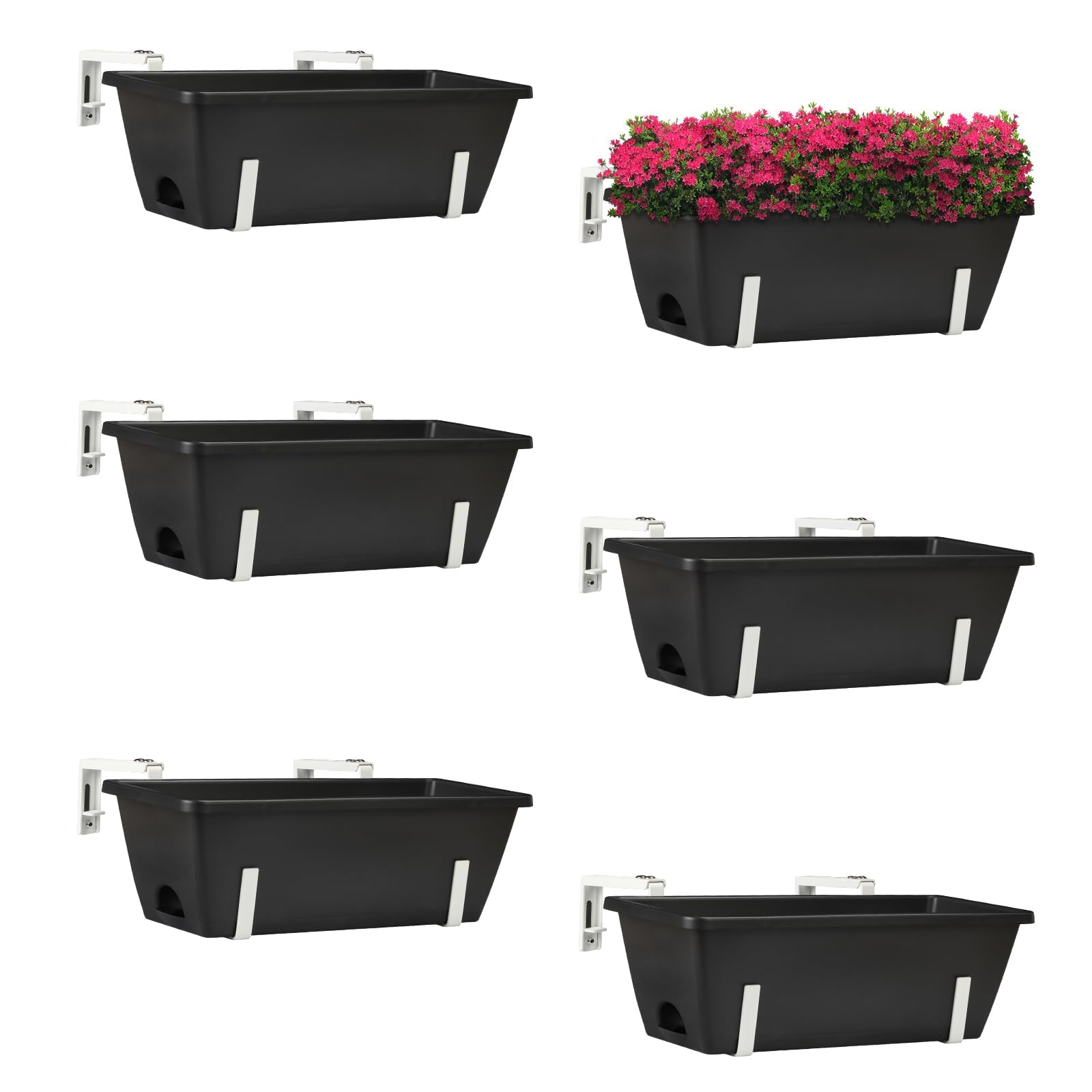 Snapklik.com : ETELI Railing Planter 6 Pack, 16.9 Inch Window Basket ...