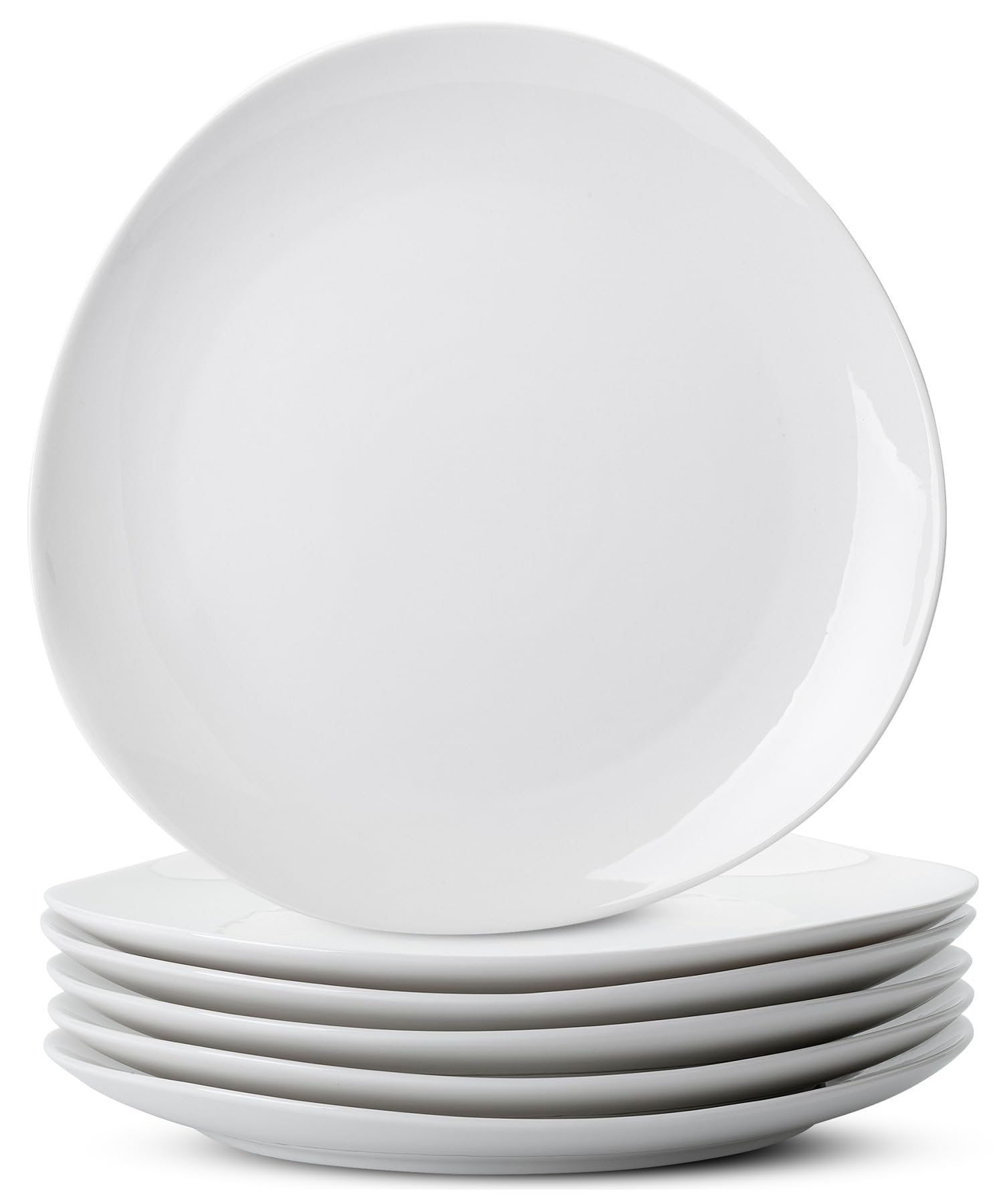 Amazon.com | BTaT- White Porcelain Dinner Plates, Triangular, Set of 6 ...