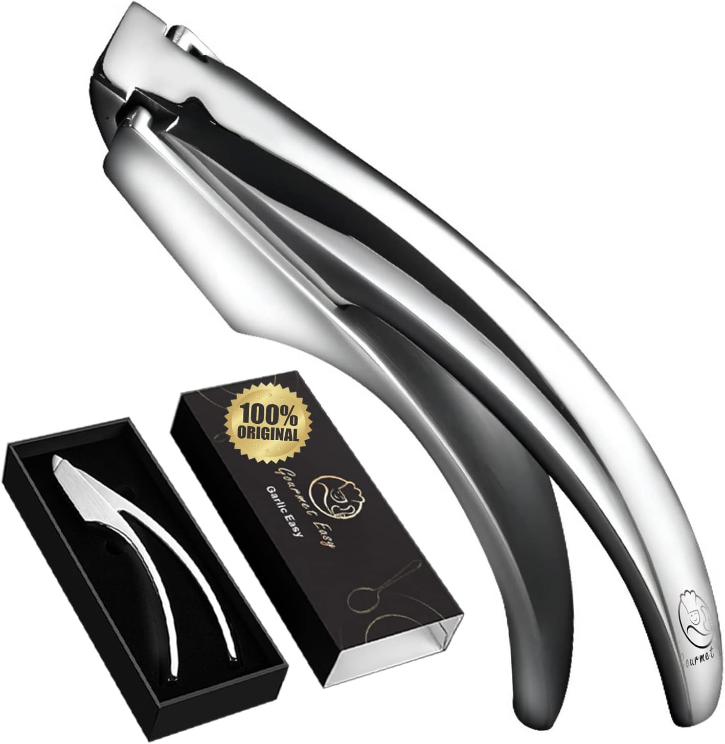 Amazon.com: Garlic Press Stainless Steel - Original Round Grill Holes ...