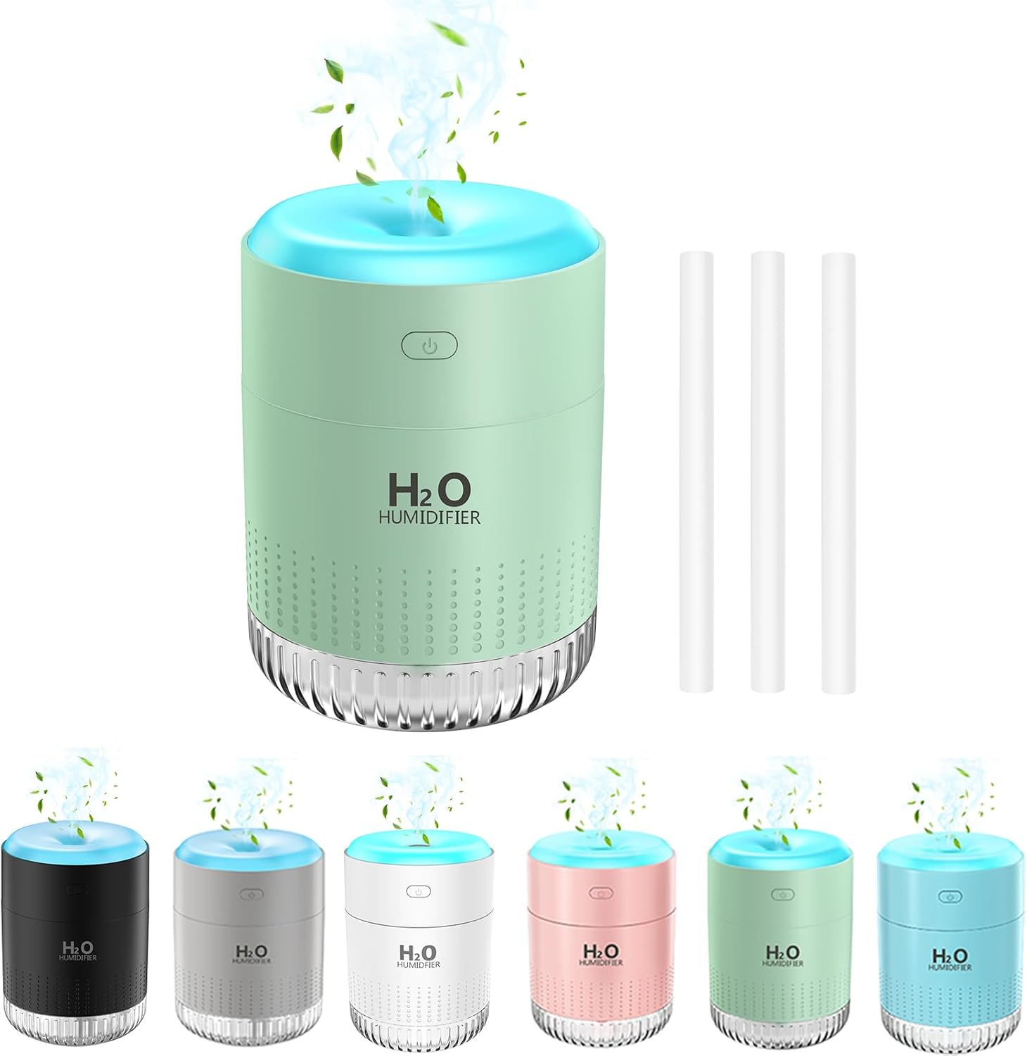 Rechargeable Mini Humidifier, Colorful Cool Mist Humidifier with 7 ...