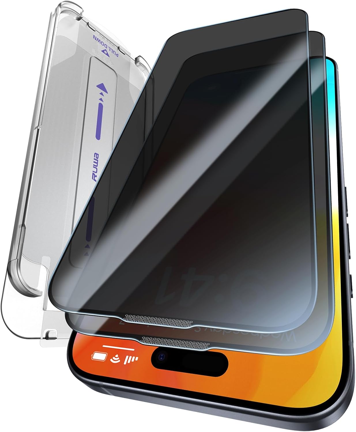 Amazon.com: ruwa Screen Protector for iPhone 15 Pro 2-Pack Privacy ...