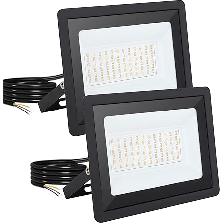 2 Pack-Outdoor LED Floodlight 50W, 5000LM Super Bright LED Work Lights ...