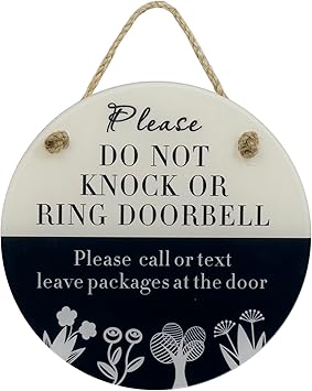 Amazon.com : XUNWUXIAN Please Do Not Knock Or Ring Doorbell Sign,No ...